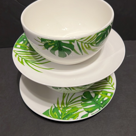 Old East Main Co. | Dining | New 4 Piece Set Of Tropical Leaf Printed ...